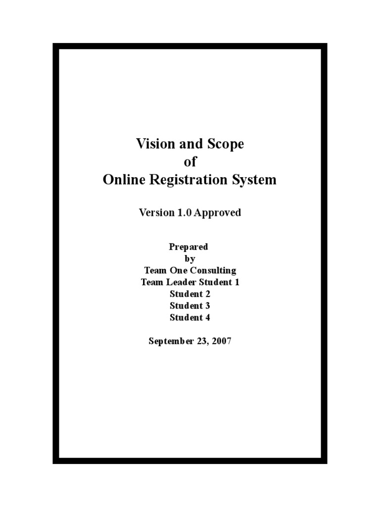 Vision and Scope Sample | PDF | Information Security | Internet