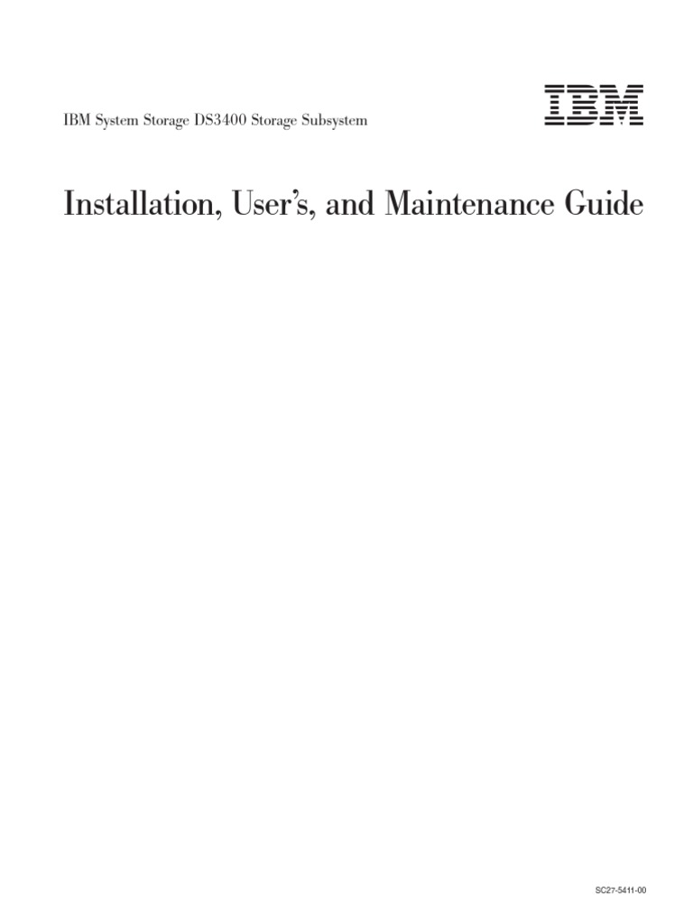 Installation, User's, and Maintenance Guide: IBM System Storage DS3400 ...
