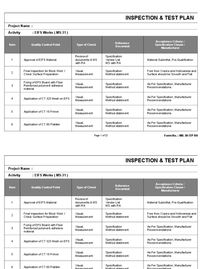 Itp - Eifs | PDF | Specification (Technical Standard) | Adhesive