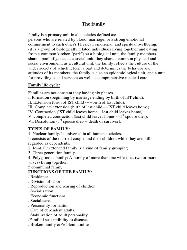 The Family | PDF | Family | Marriage