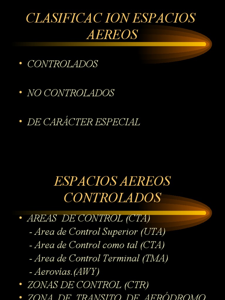 Diapo. Espacios Aereos | PDF | Control de tráfico aéreo | Reglas de ...