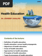 Health Education - Lecture Notes PDF | PDF | Behavior | Behavioural ...