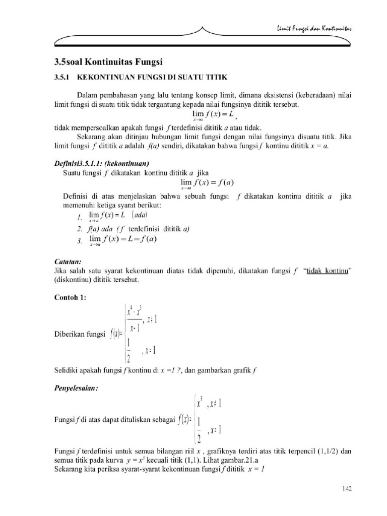 Materi Limit Dan Kontinuitas (Bagus) | PDF