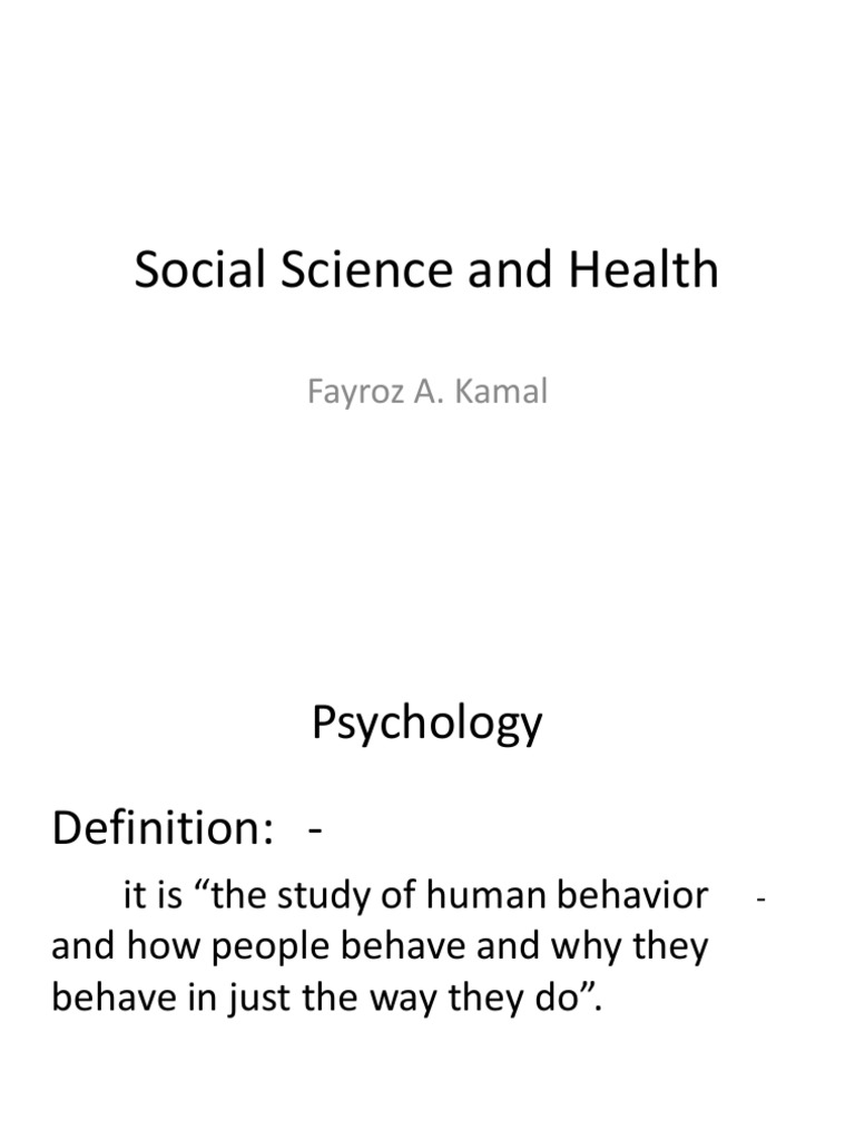 Social Science and Health | PDF