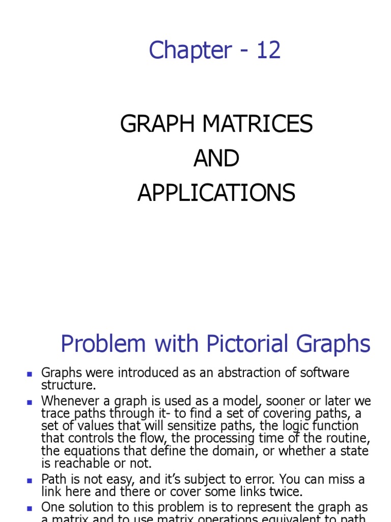 Chapter - 12: Graph Matrices AND Applications | PDF | Matrix (Mathematics) | Vertex (Graph Theory)