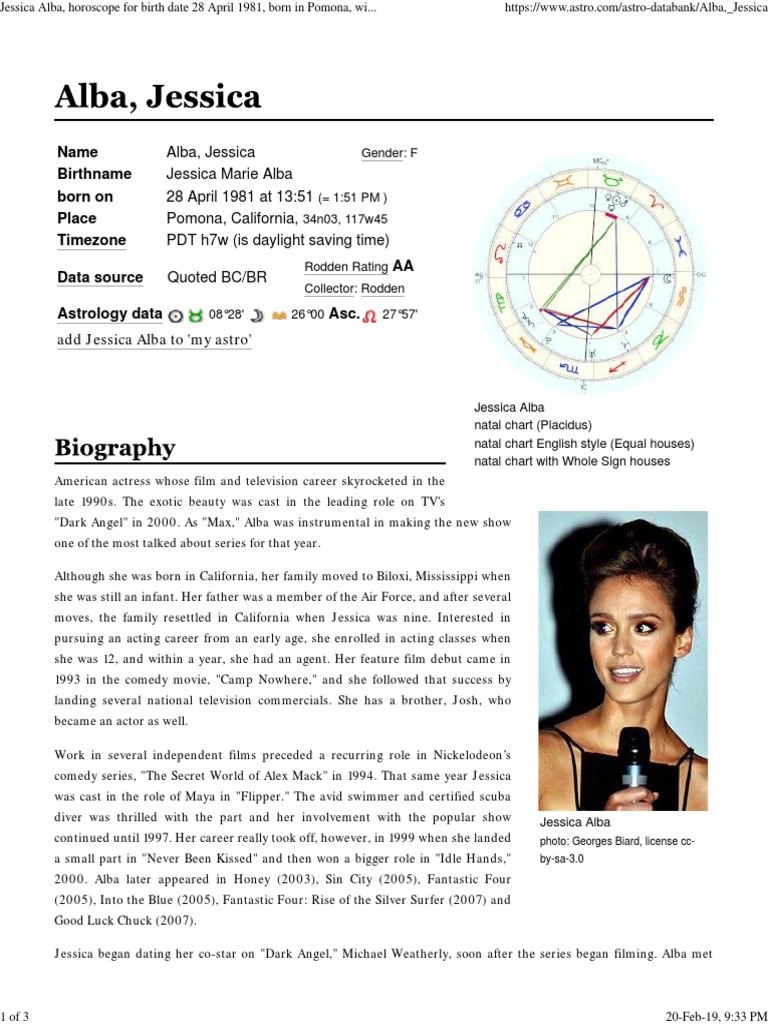 Astro-Databank Jessica Alba | PDF