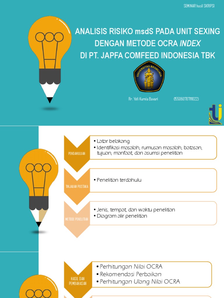 Analisis Risiko MSDs Pada Unit Sexing Dengan Metode OCRA Index Di PT ...