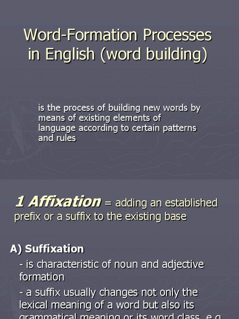 Word-Formation Processes in English (Word Building) Meeting 2 | PDF ...