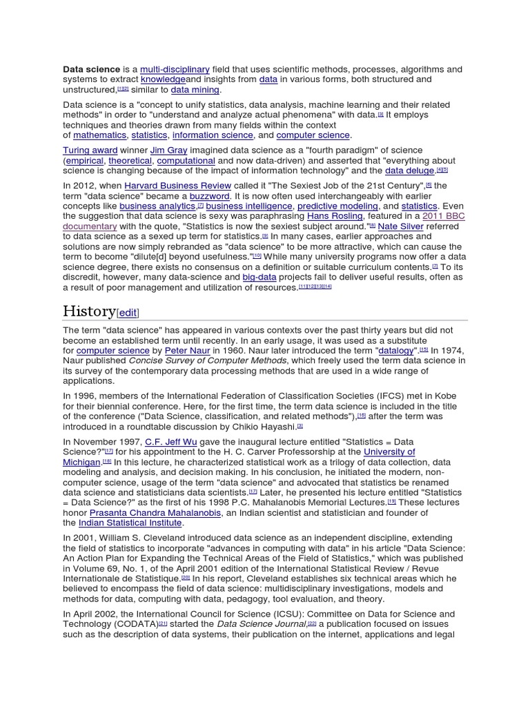 History: Data Science Is A | PDF | Data Science | Methodology