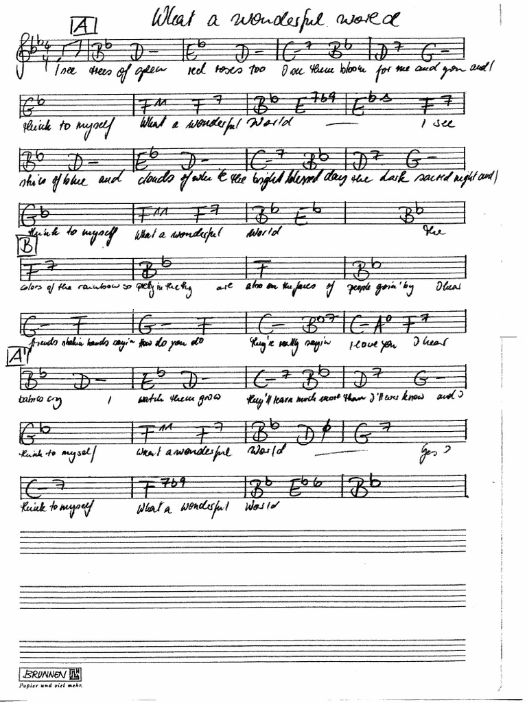 What A Wonderful World, BB | PDF