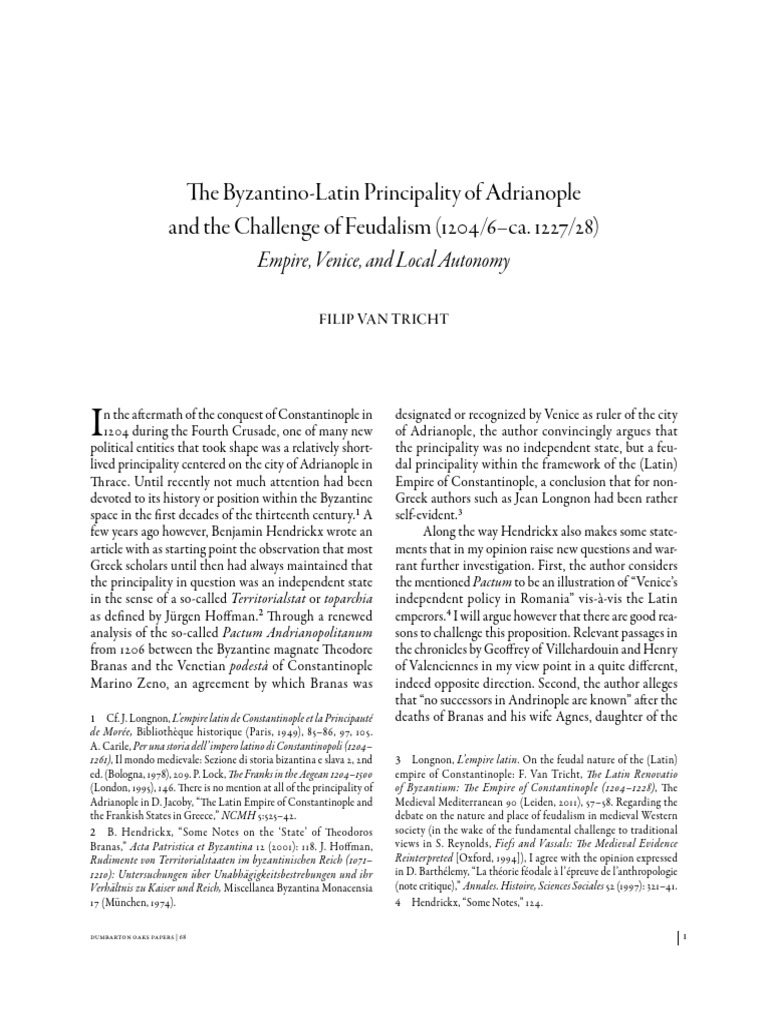 VAN TRICHT, The Byzantino-Latin Principality of Adrianople PDF | PDF ...