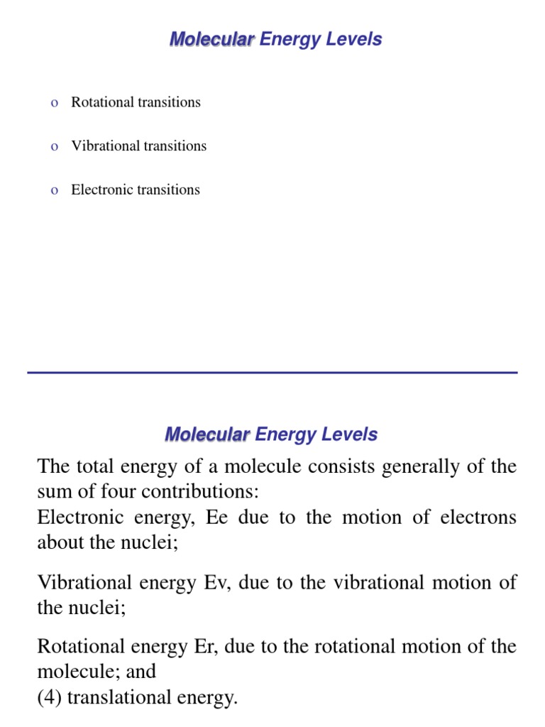 Molecular Energy Levels: Rotational Transitions | PDF