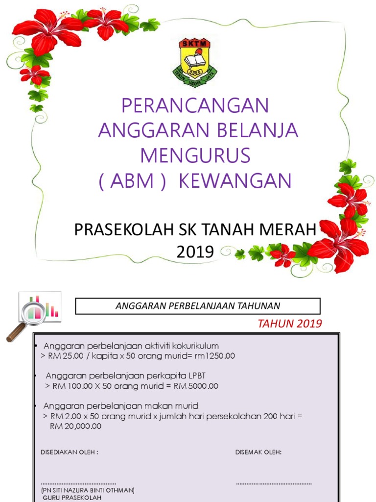 Anggaran Belanja Prasekolah 2019 | PDF