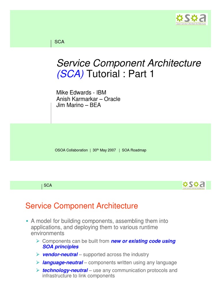 SCA Tutorial Part1 Asia-Updated | PDF | Service Oriented Architecture ...