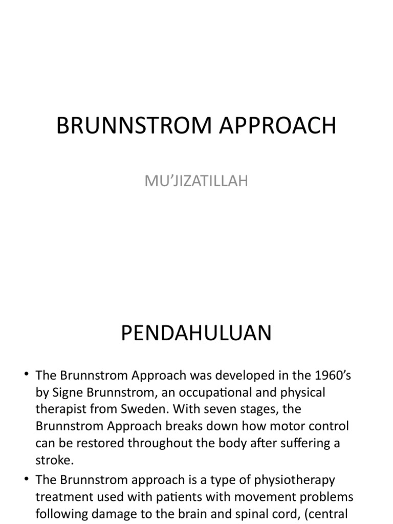 4 Brunnstrom Approach | PDF | Dance Science | Diseases And Disorders