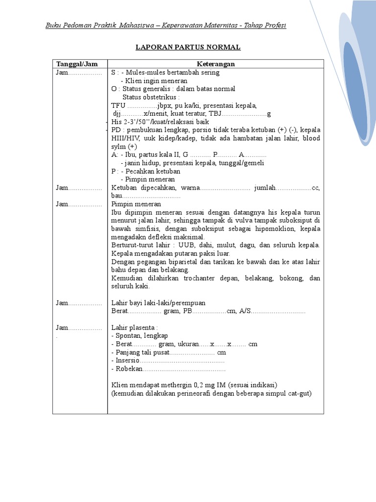 Laporan Partus Normal | PDF