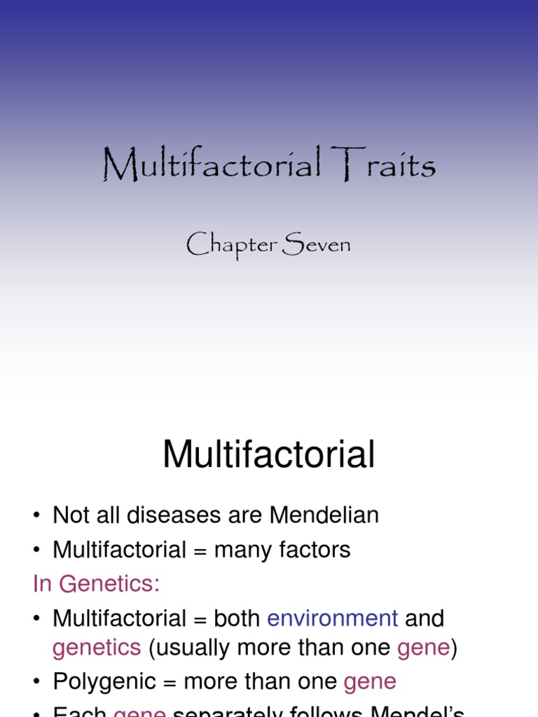 Multifactorial Traits: Chapter Seven | PDF | Quantitative Trait Locus ...