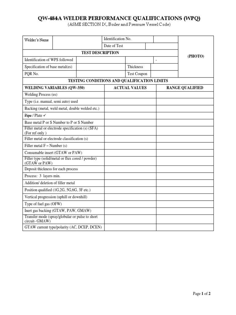 WPQ Format Sec Ix | PDF | Welding | Construction