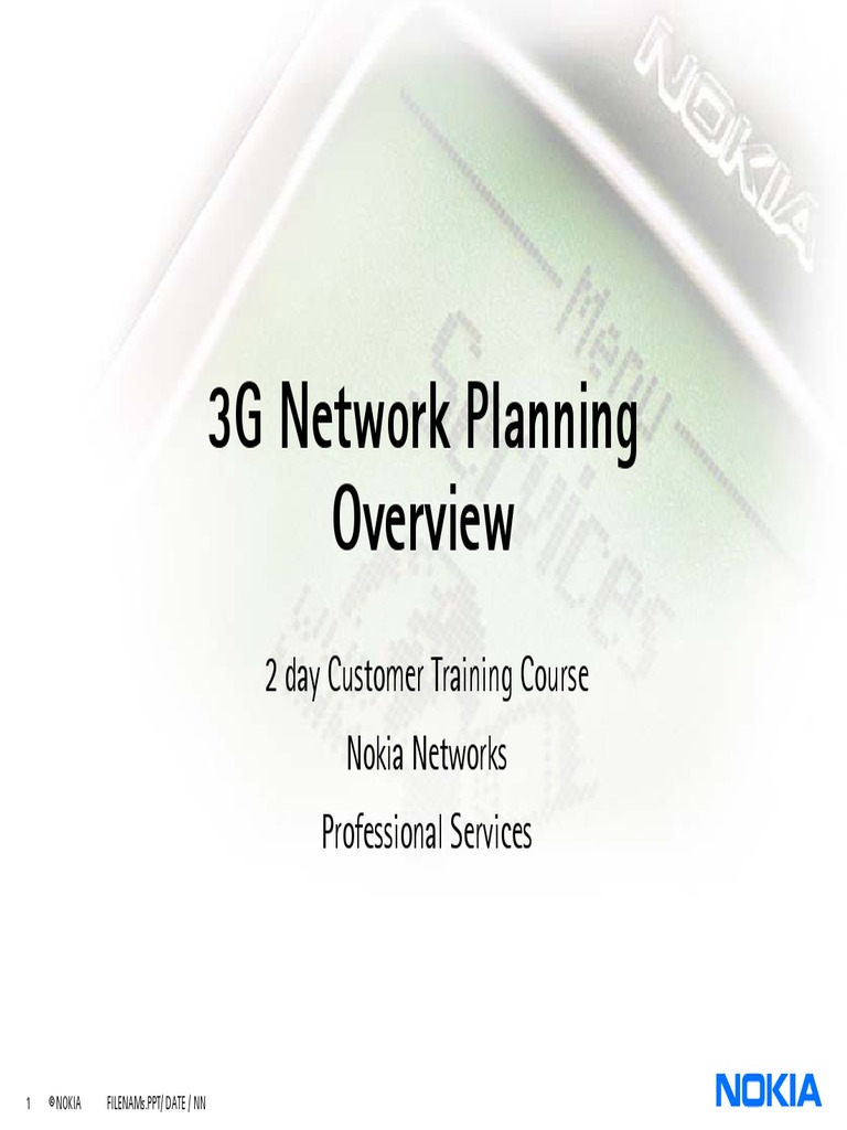 3G Network Planning: 2 Day Customer Training Course Nokia Networks ...