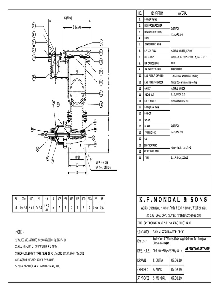 Air Valve Kinetic 80 MM With ISV | PDF | Valve | Building Materials