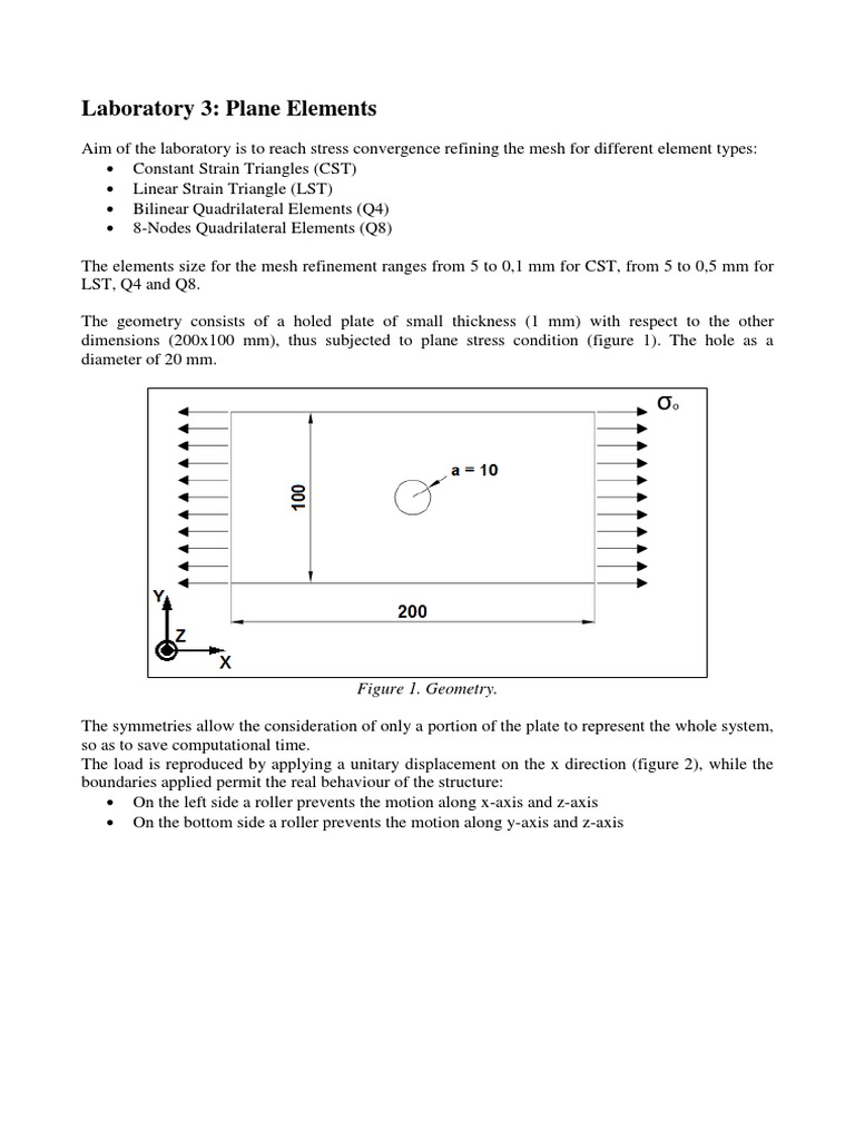 Laboratory 3: Plane Elements | PDF | Finite Element Method | Cartesian ...