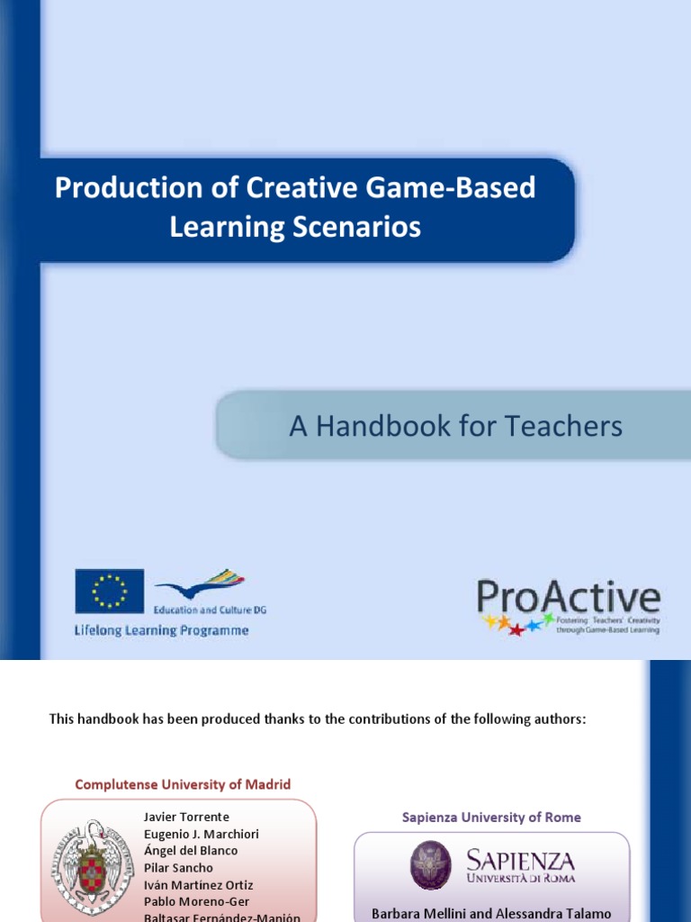 Production of Creative Game Based Learning Scenarios PDF | PDF | Video ...