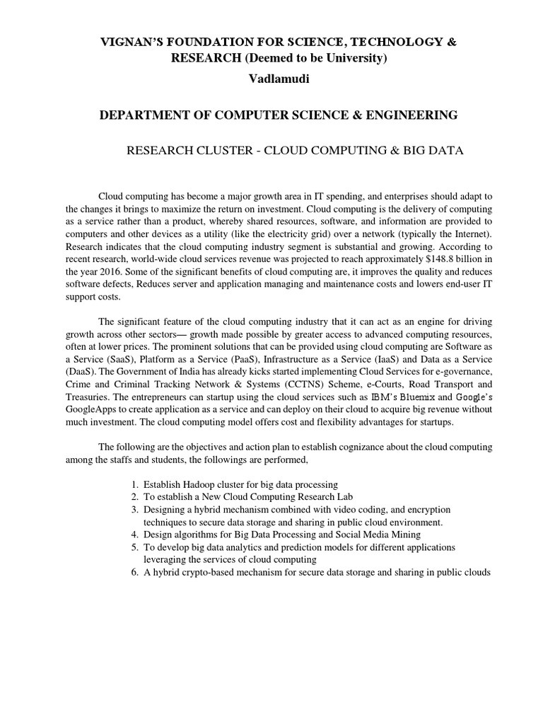 Cloud Computing Abstract | PDF | Software As A Service | Cloud Computing