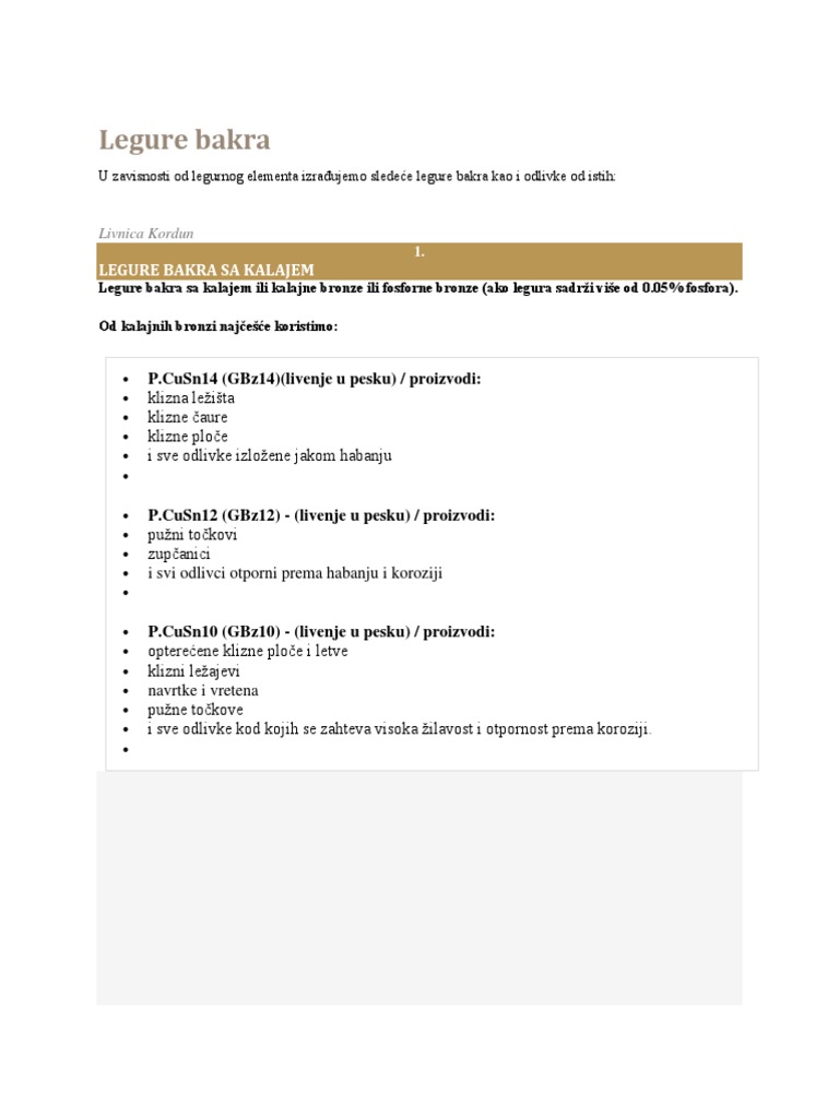 Legure Bronze Namena | PDF