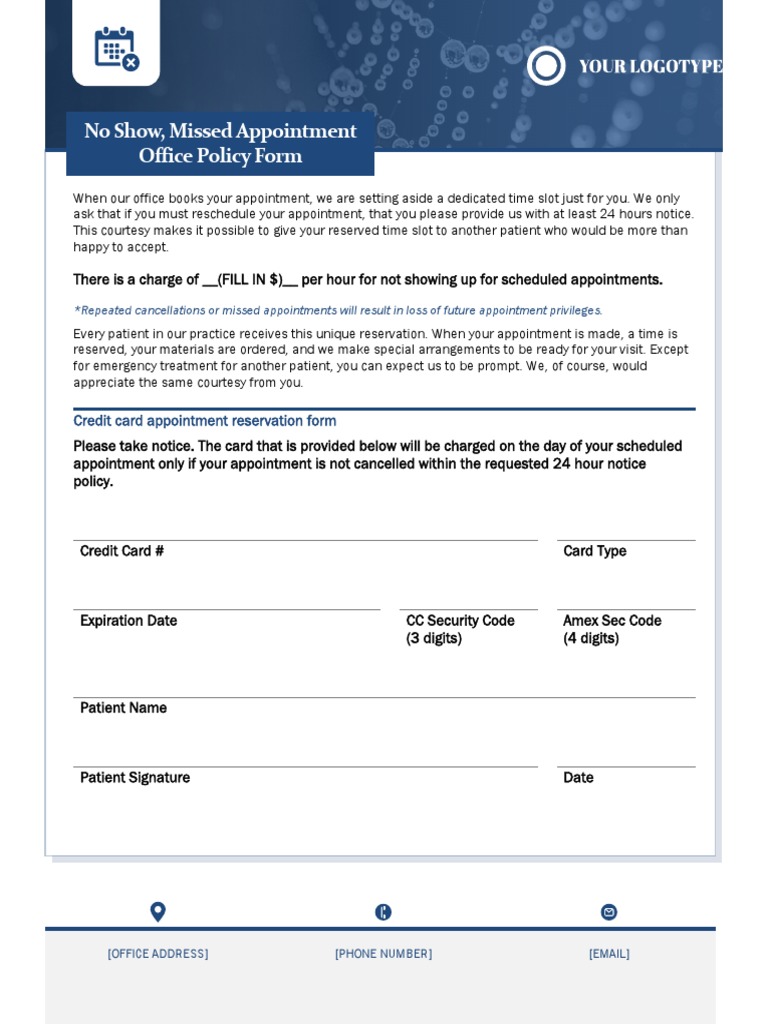 No Show Appointment Policy Form | PDF