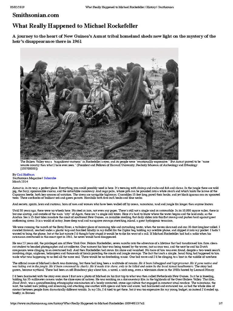 What Really Happened To Michael Rockefeller - History - Smithsonian | PDF