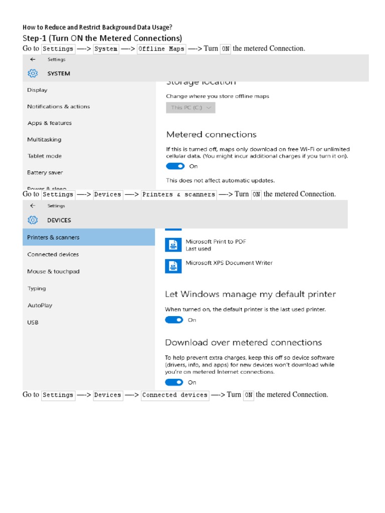 How To Reduce And Restrict Background Data Usage Pdf Windows 10 Microsoft Windows