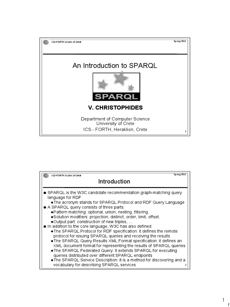 Introduction To SPARQL | Download Free PDF | Resource Description ...
