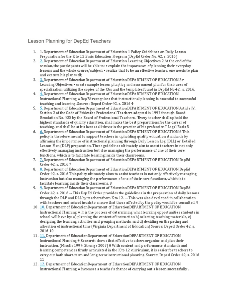 DepEd Lesson Planning Guidelines 2023 | PDF | Lesson Plan | Educational ...