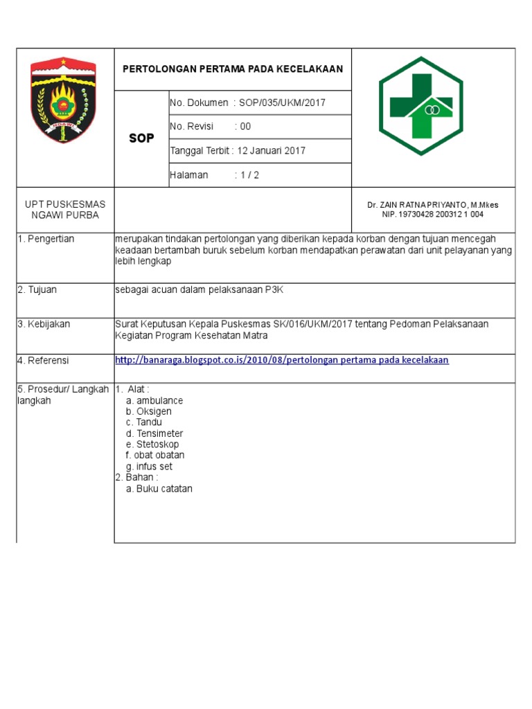 Sop P3K | PDF