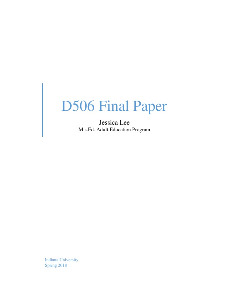 d506 Final Paper 1 | PDF | Mentorship | Evaluation