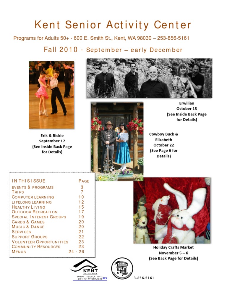 Kent Senior Activity Center: Fall 2010 | PDF | Wheelchair | Lunch