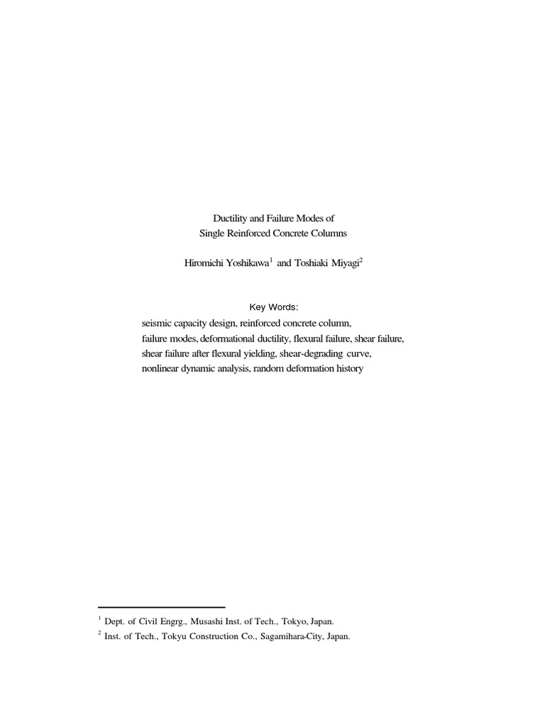 Ductility of Columns PDF | PDF | Strength Of Materials | Yield ...