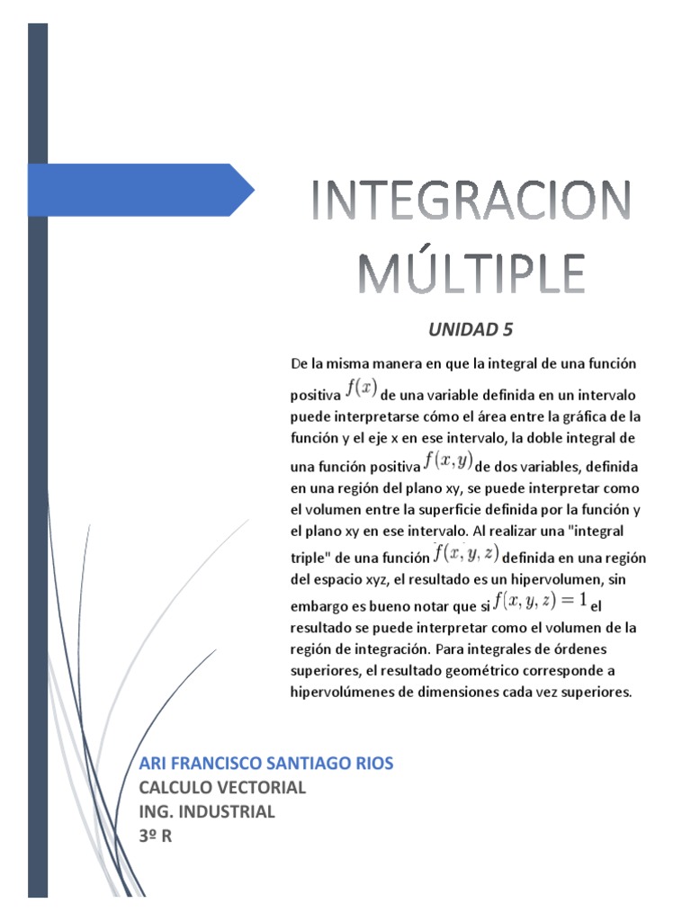Integracion Multiple | Descargar gratis PDF | Integral | Vector Euclidiano