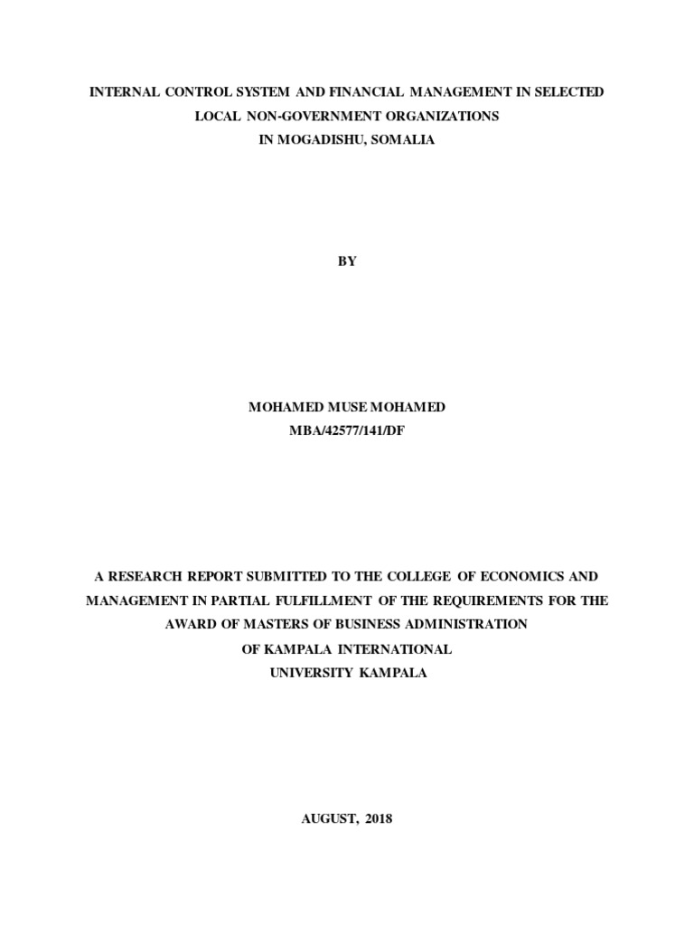 Muse Mohamed PDF | PDF | Internal Control | Audit