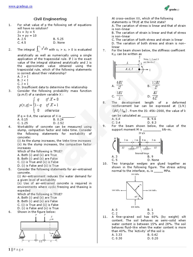 Civil Engineering 2015 - Set 1 Watermark - PDF 72 | PDF | Soil ...