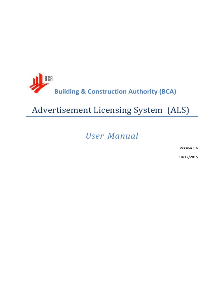 Advertisement Licensing System (ALS) : User Manual | PDF | Login | Password