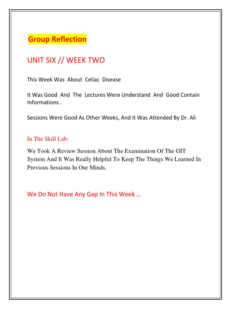 Group Reflection - Docx11 PDF | PDF