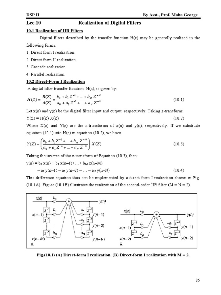 Lec10 DSP | PDF | Electrical Engineering | Mathematical Objects