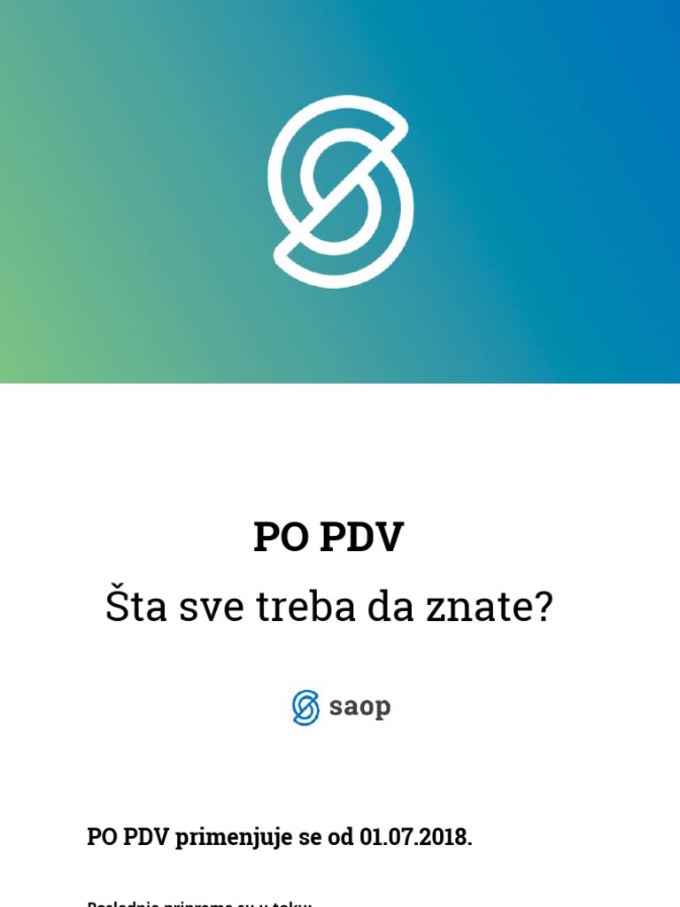 POPDV Sta Trebate Da Znate | PDF