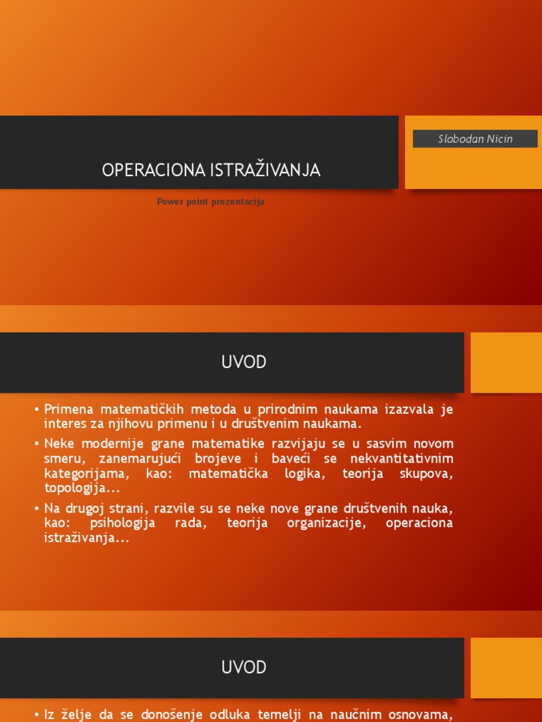 Operaciona Istraživanja | PDF