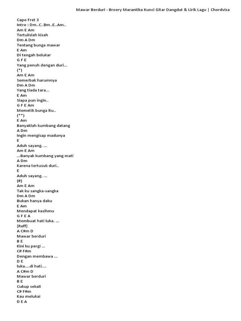 Mawar Berduri Pdf Songs Musical Forms