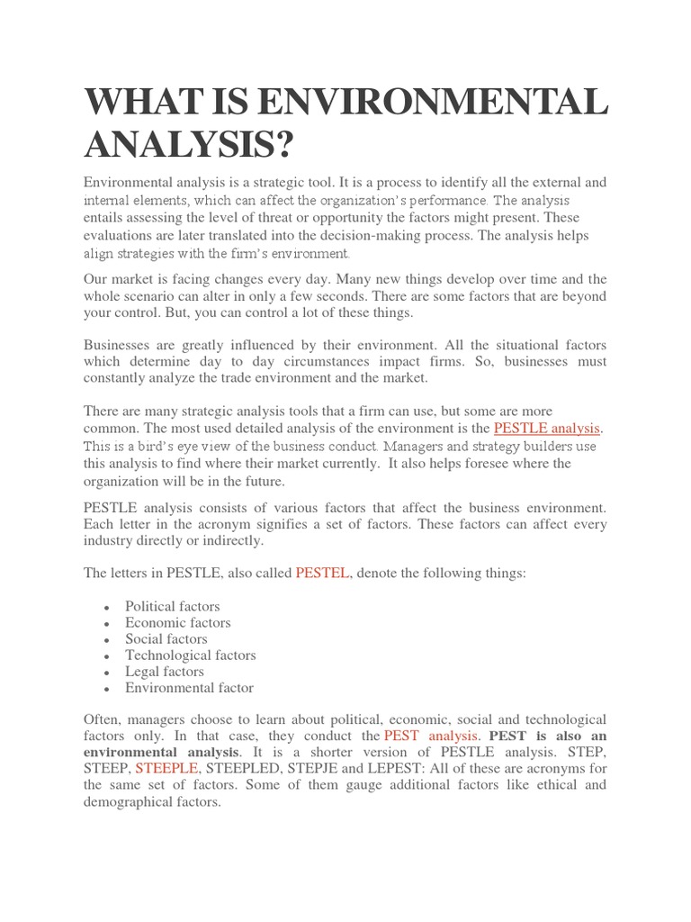What Is Environmental Analysis? | PDF | Strategic Management | Competition