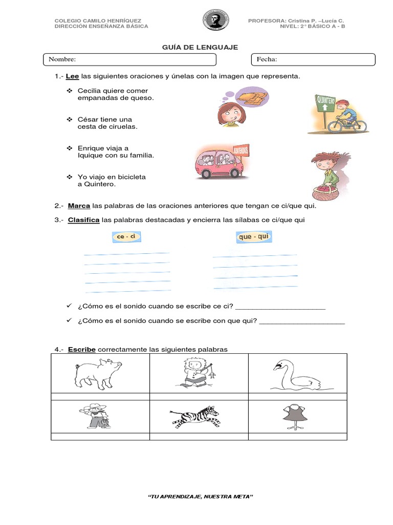 Guía Ce Ci Que Qui | PDF | Artes del Lenguaje y Comunicación