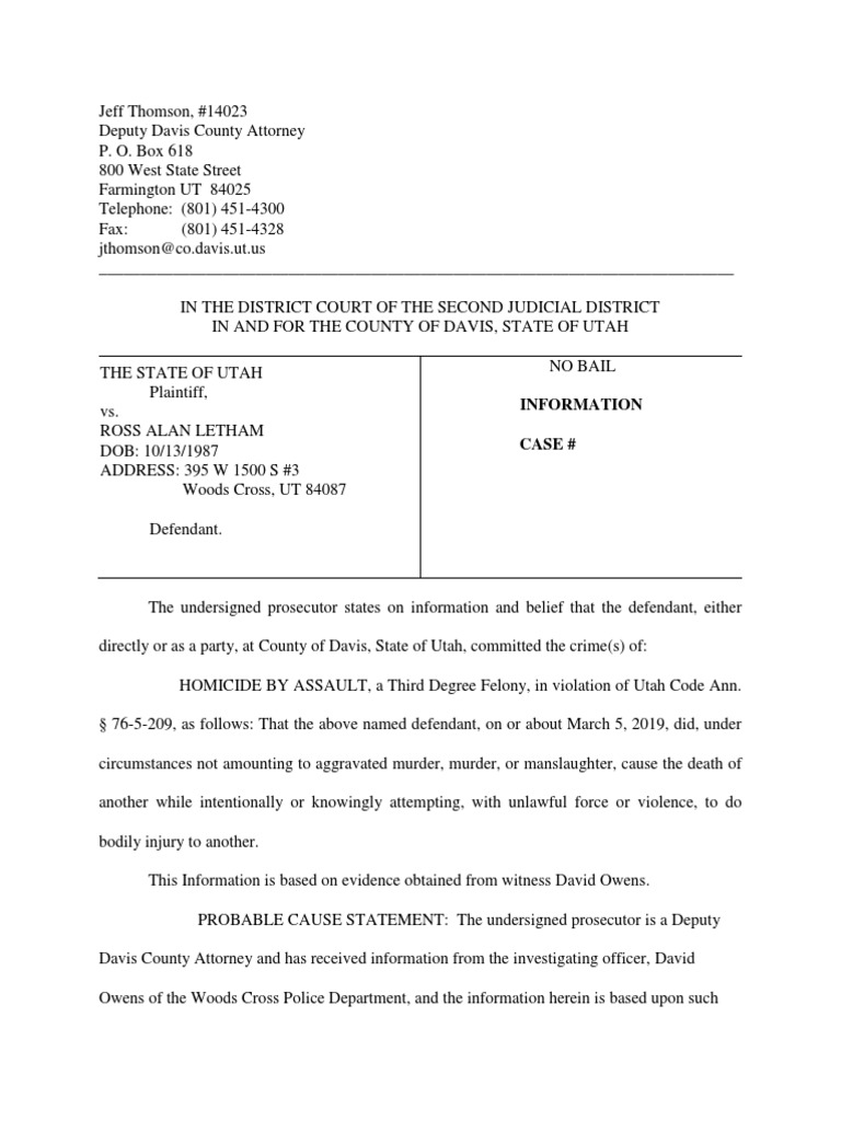 Ross Letham Documents | PDF | Murder | Crime & Violence