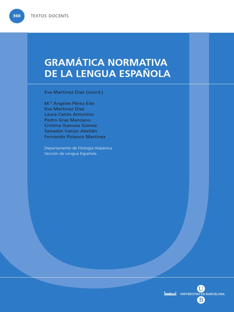 Gram 225 Tica Normativa de La Lengua Espa 241 Ola PDF | PDF | Morfología Lingüística ...